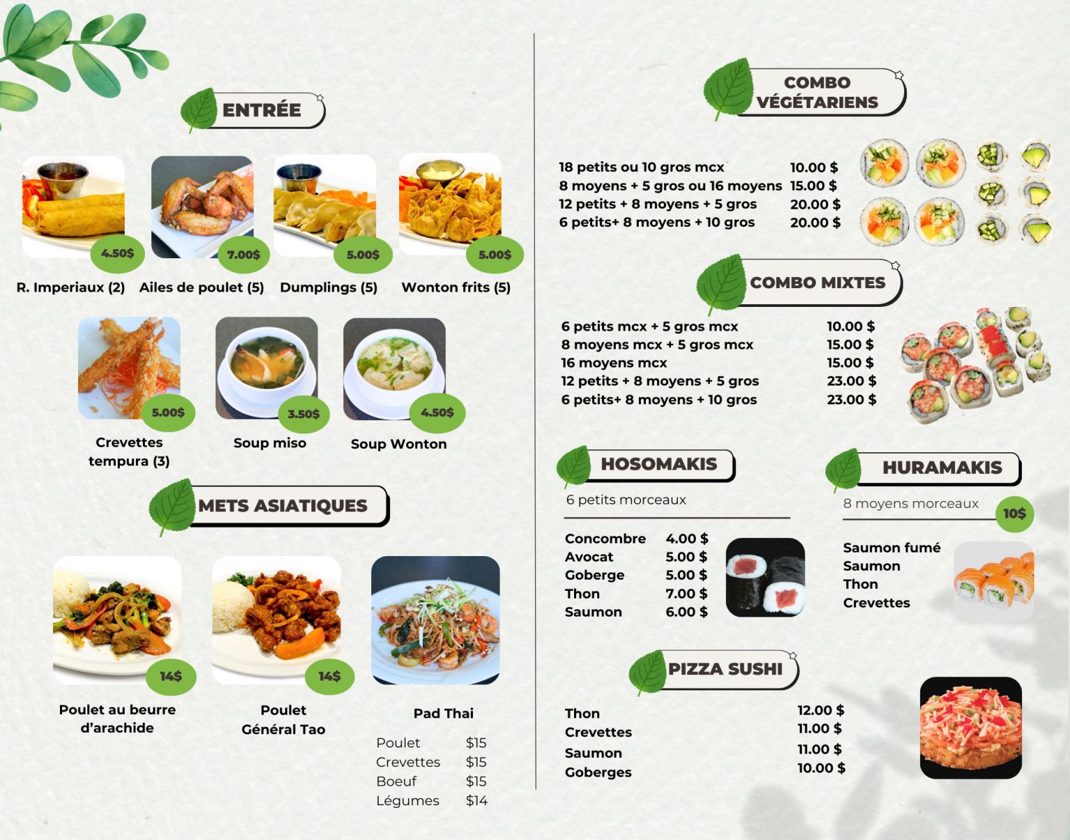 Menu - Oba Restaurant